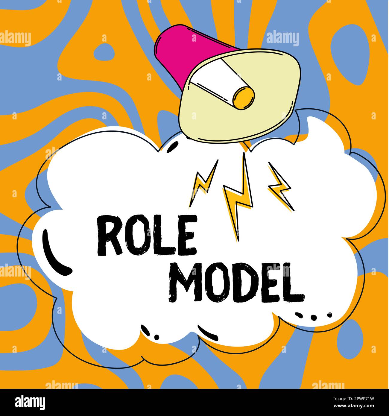 Writing displaying text Role Model, Internet Concept a person looked to ...