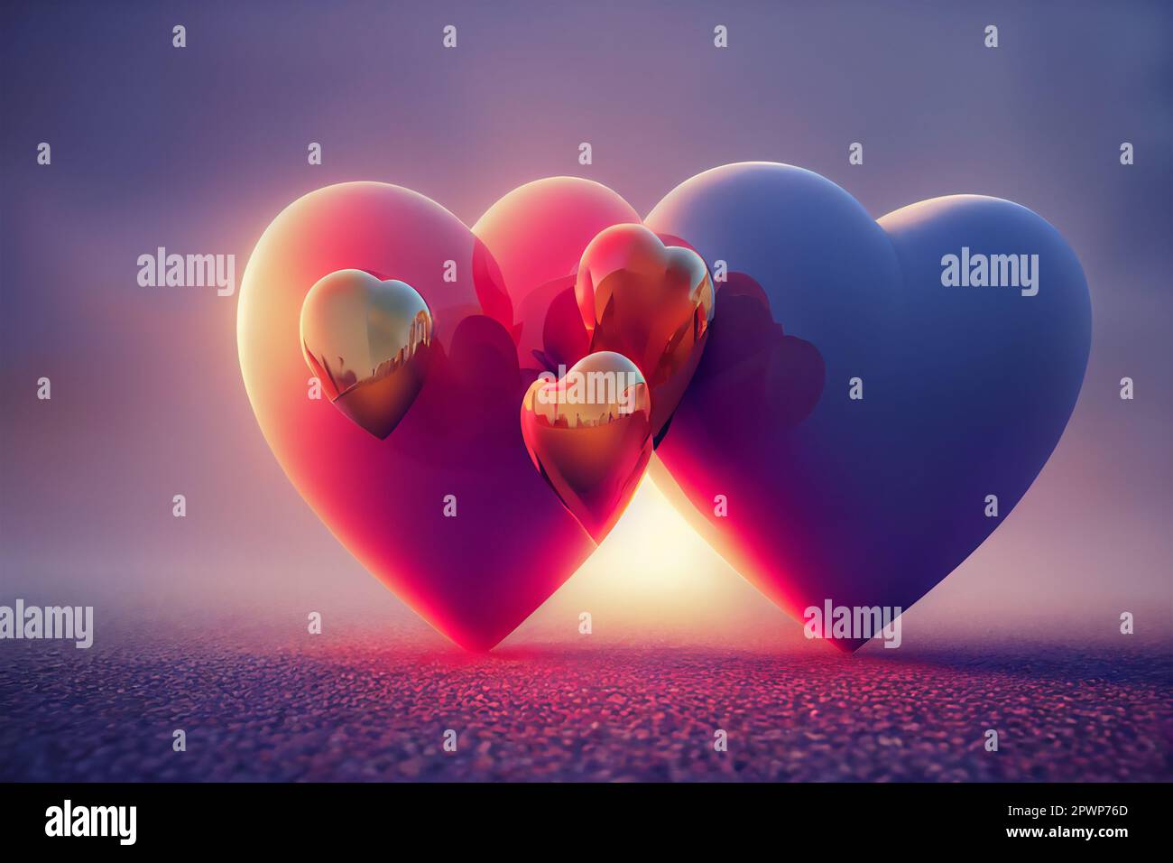 Love time. Realistic 3d illustration art design Stock Photo - Alamy
