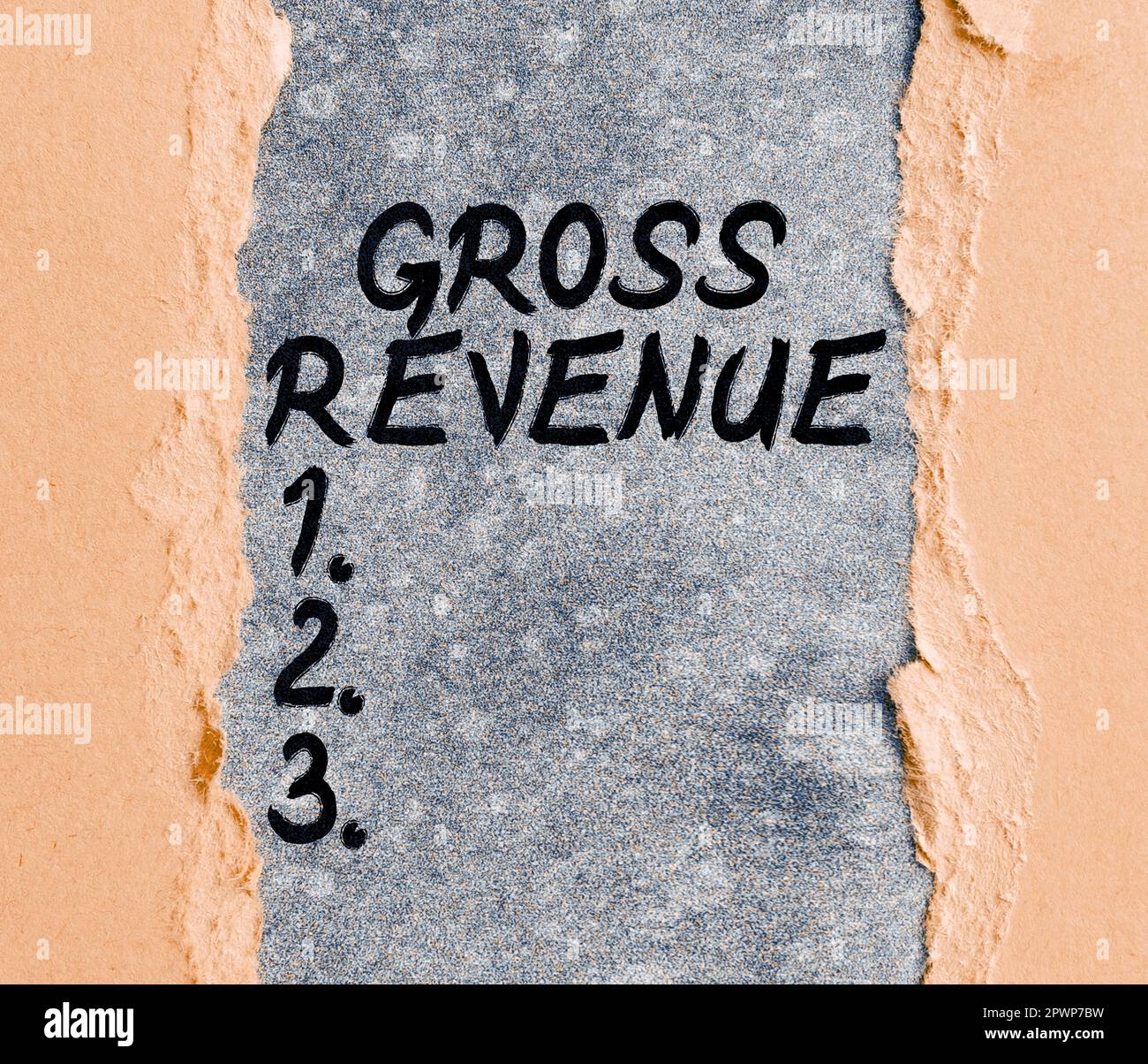 Sign displaying Gross Revenue, Concept meaning total value of ...