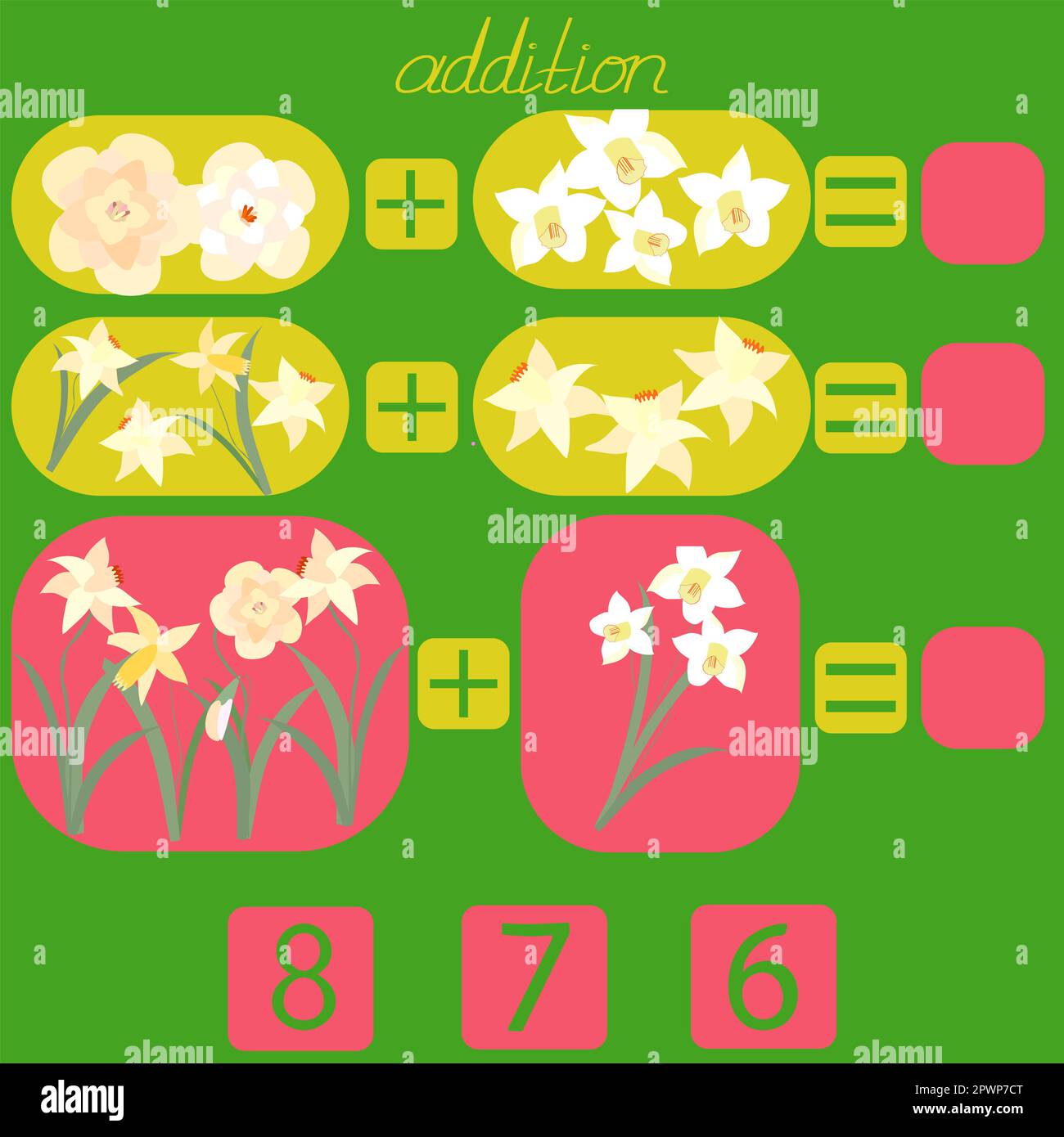 count the flowers in the picture and put the right number in the rebus ...