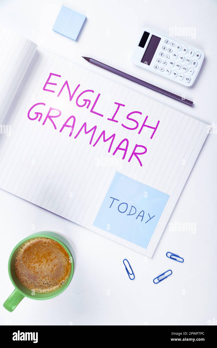 Sign displaying English Grammar, Business showcase courses cover all ...