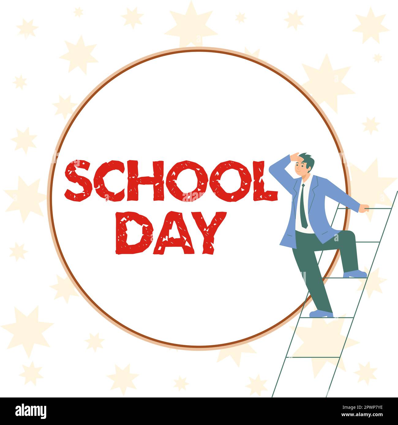 Text caption presenting School Day, Conceptual photo starts from seven ...