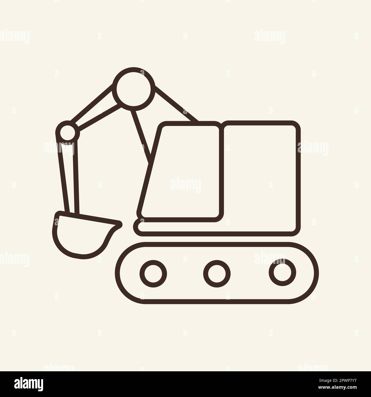Excavator line icon Stock Vector Image & Art - Alamy