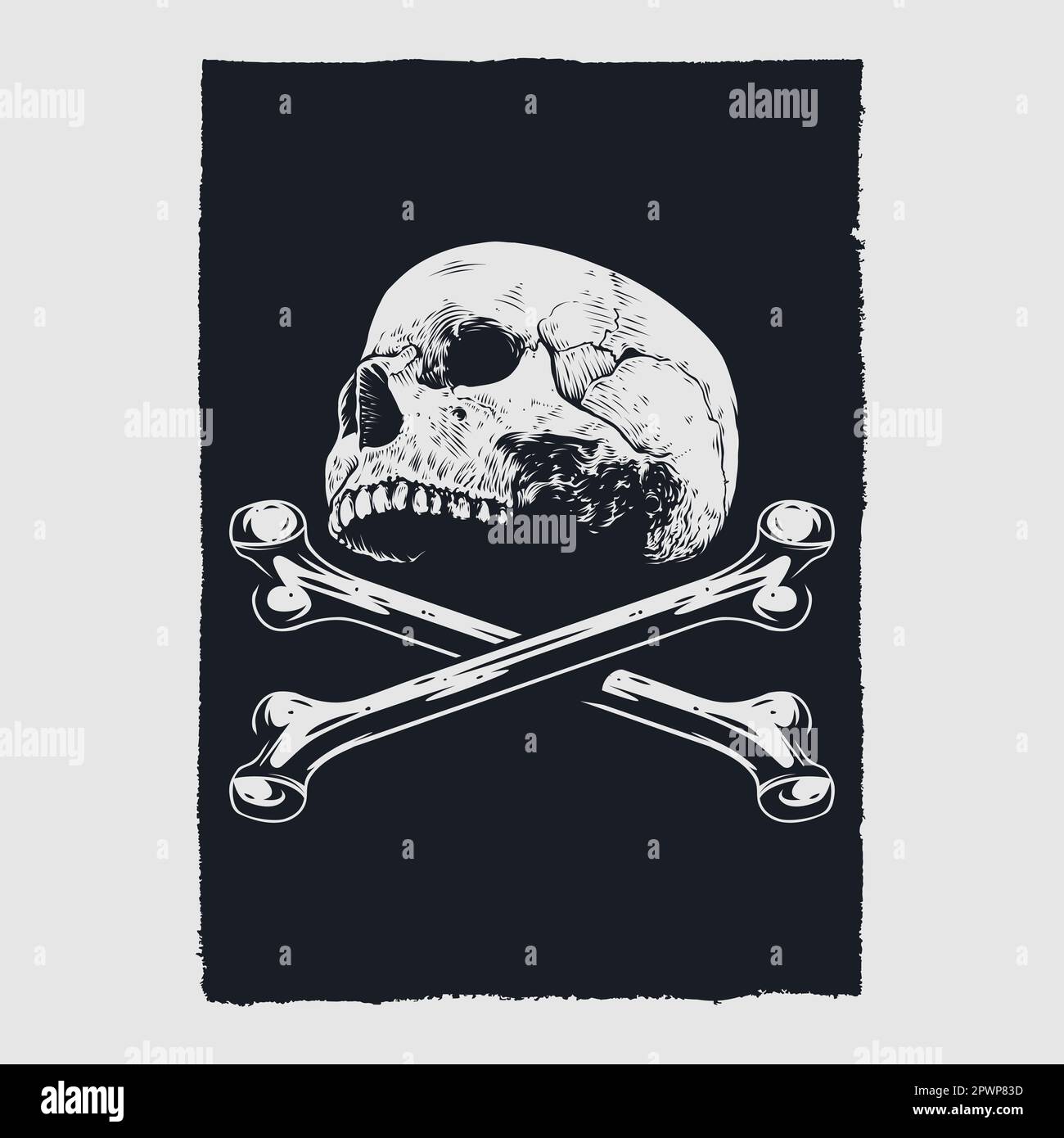 Skull and bone poster design. Editable, resizable, EPS 10, vector ...