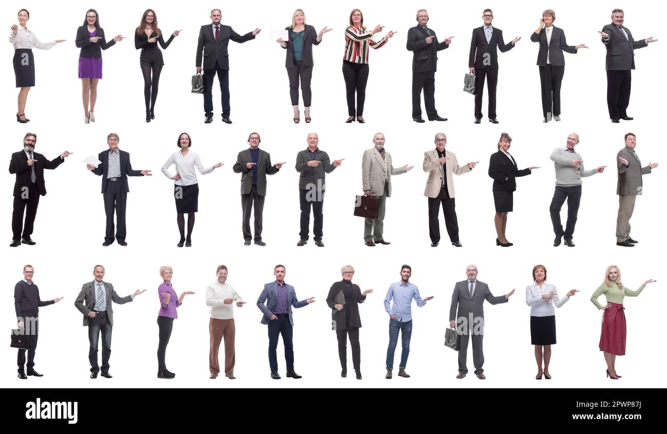 group of business people showing thumbs up isolated Stock Photo - Alamy