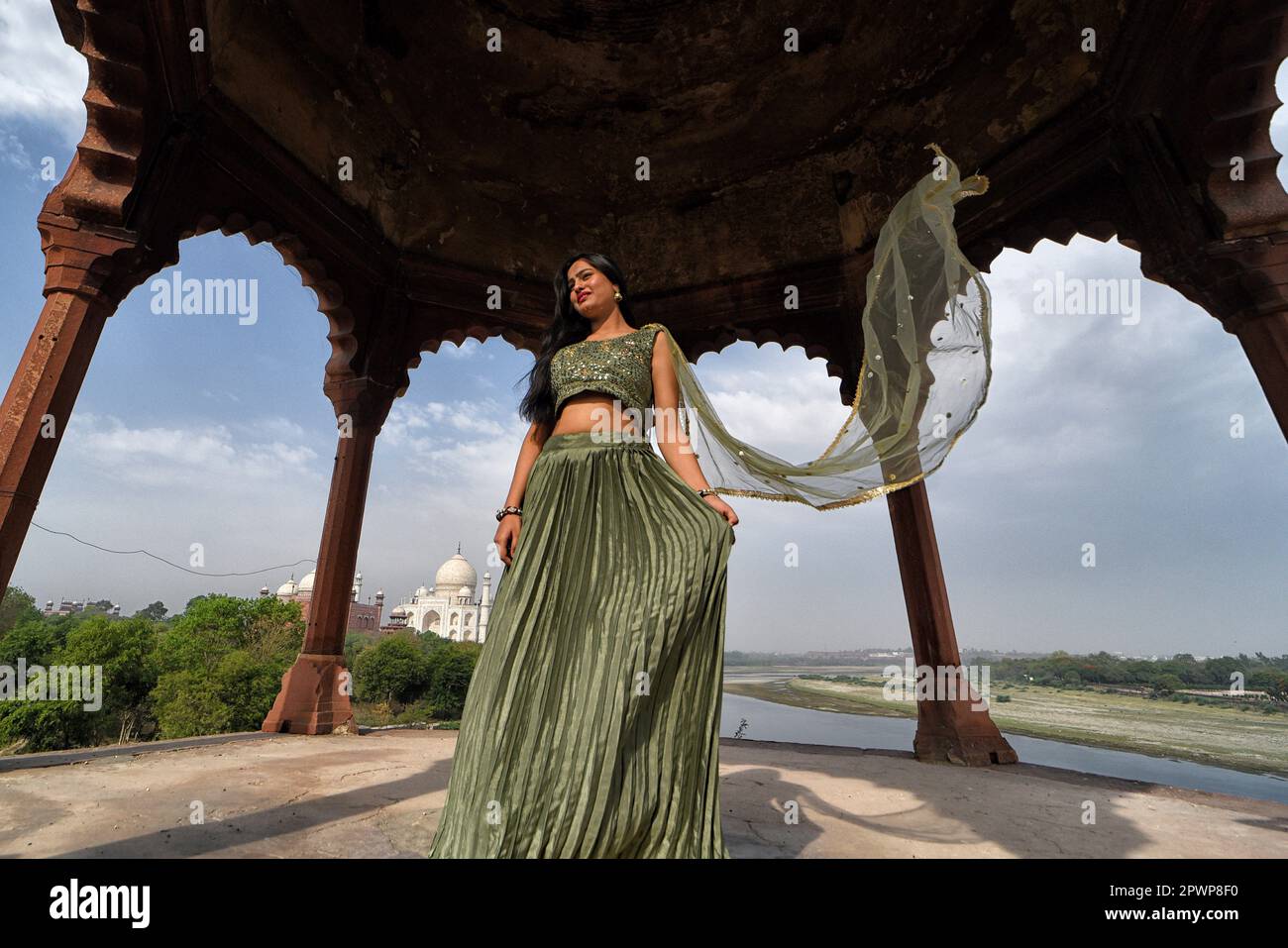 Agra, India. 23rd Apr, 2023. Nandini Singh, a female model poses for ...