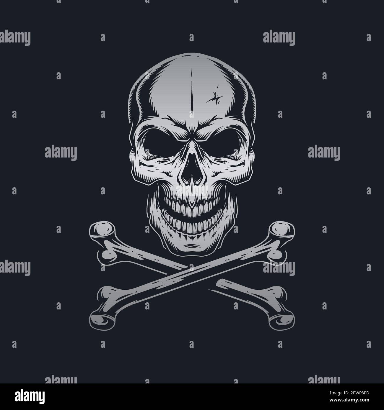 Skull and bones vector design. Editable, resizable, EPS 10, vector ...