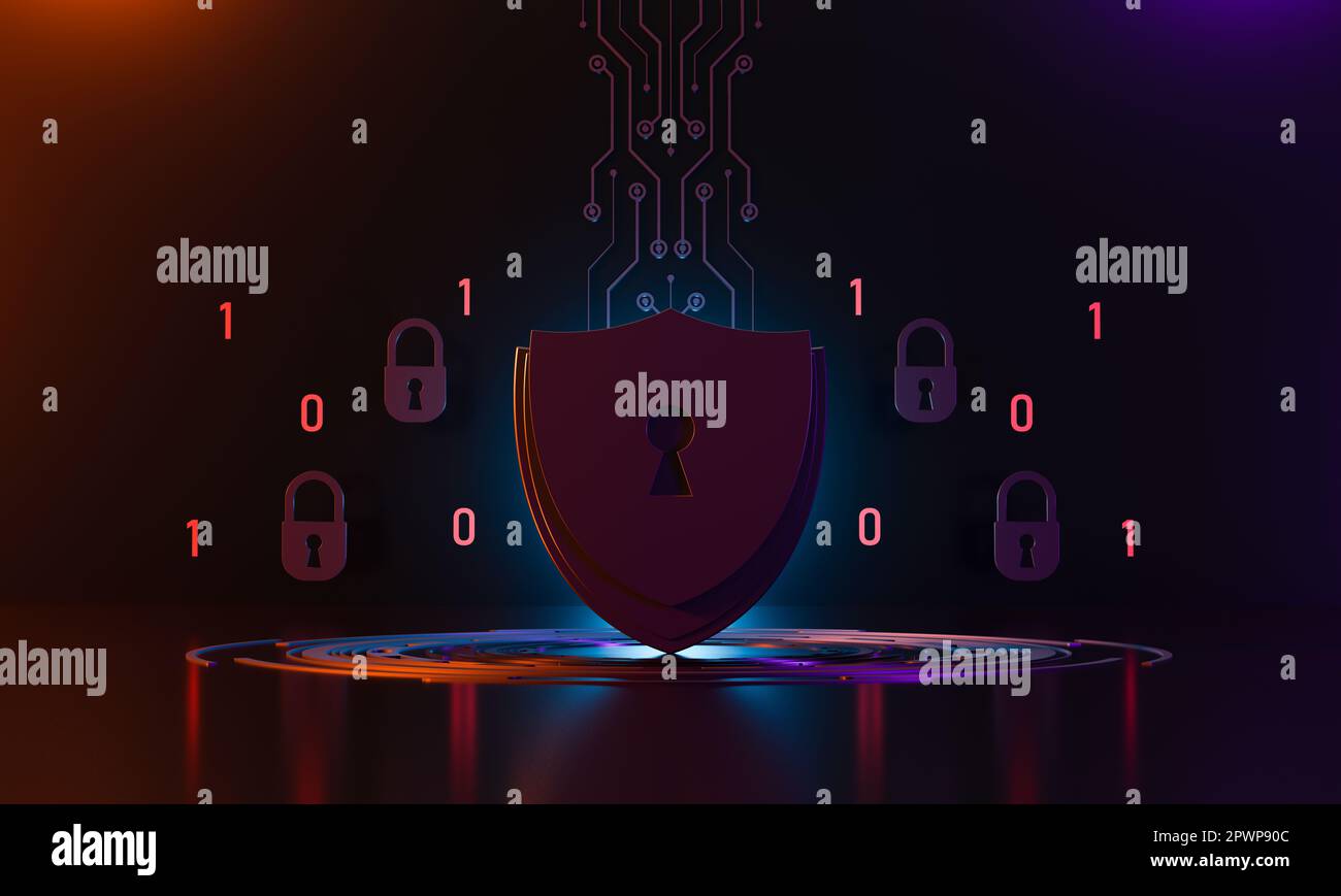 Protection Network Security Computer And Safe Your Data Concept Shield Icon Cyber Security