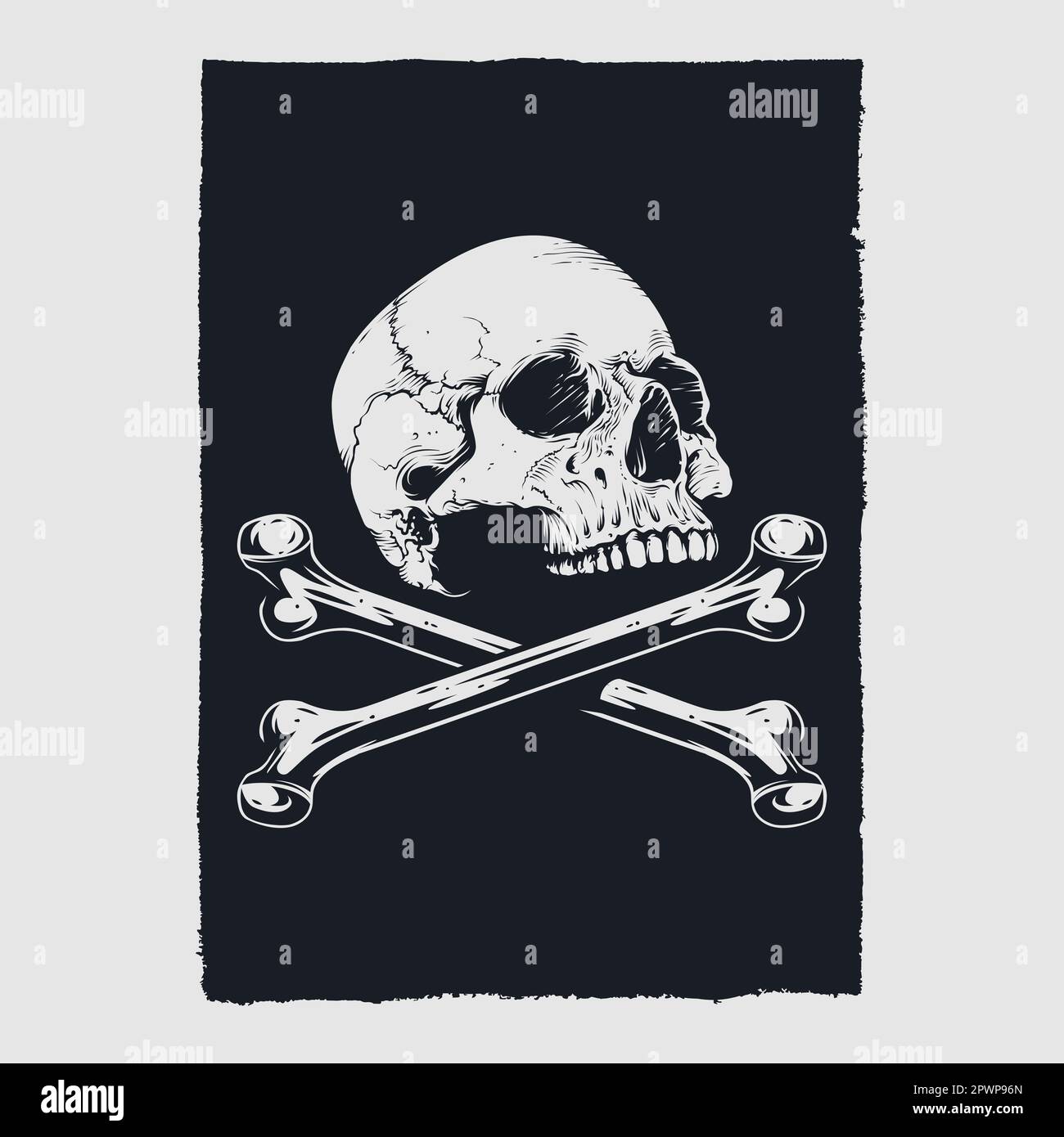 Skull and bone poster design. Editable, resizable, EPS 10, vector ...