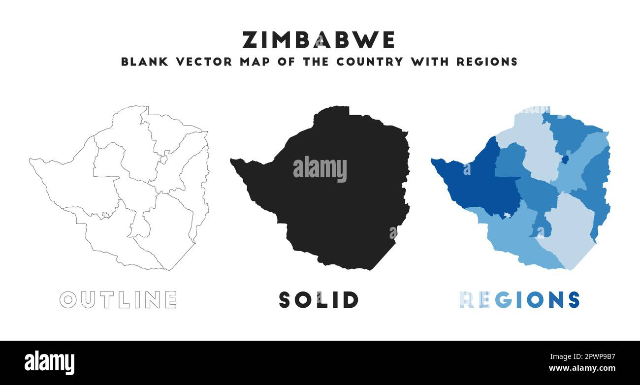 Zimbabwe map. Borders of Zimbabwe for your infographic. Vector country ...