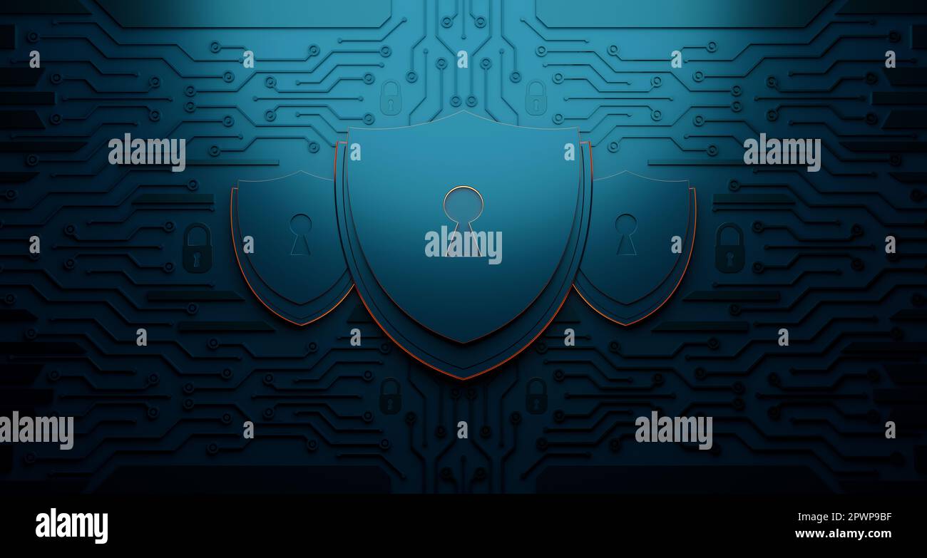 Protection Network Security Computer And Safe Your Data Concept Shield Icon Cyber Security