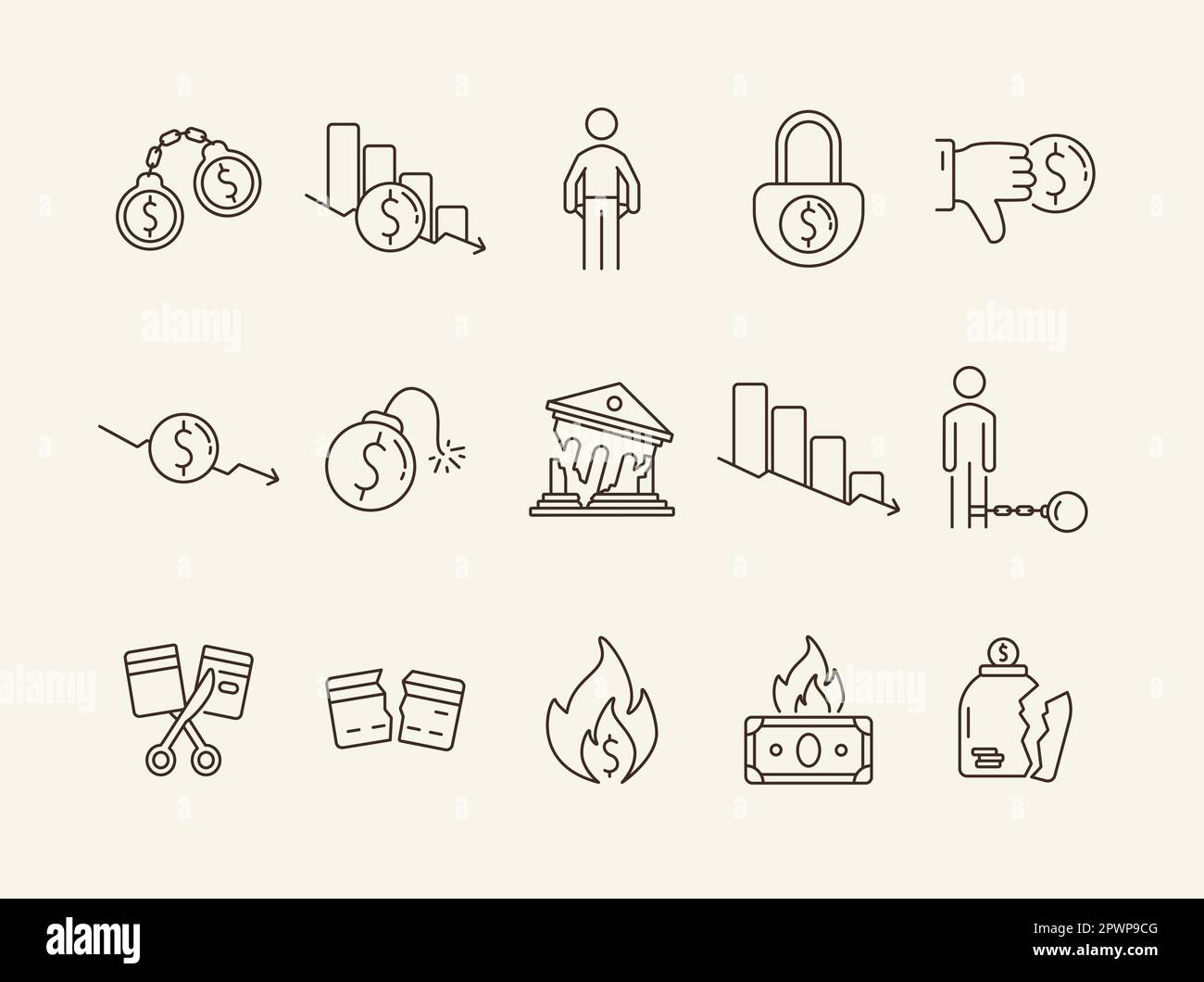 Financial crisis icons Stock Vector Image & Art - Alamy