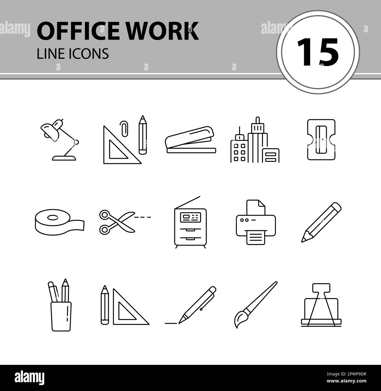 Office work icon set Stock Vector Image & Art - Alamy