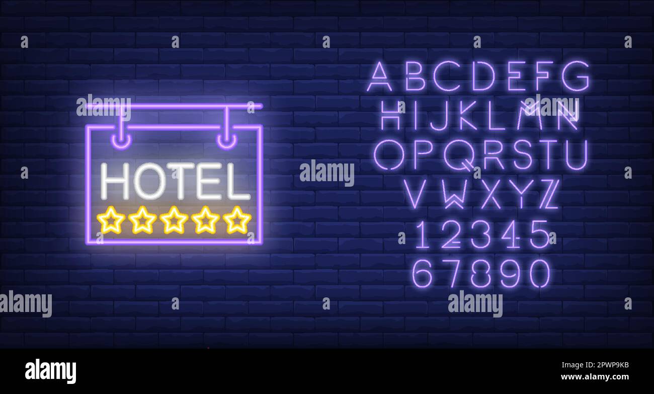Five-star hotel neon sign Stock Vector Image & Art - Alamy