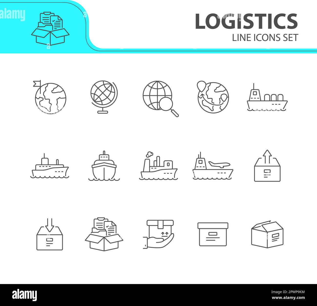 Logistics line icon set Stock Vector Image & Art - Alamy