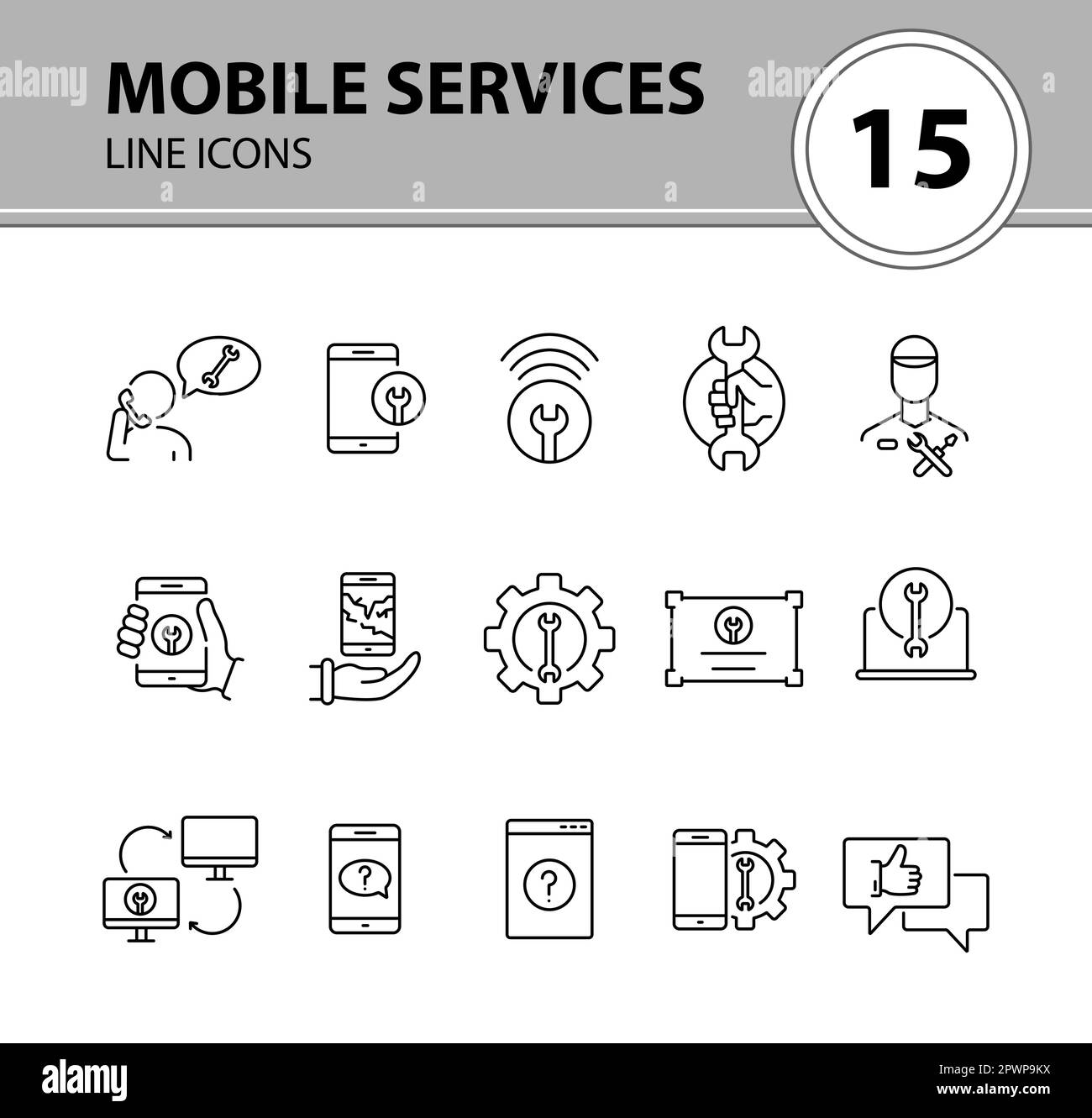 Mobile repair logo design Black and White Stock Photos & Images - Alamy