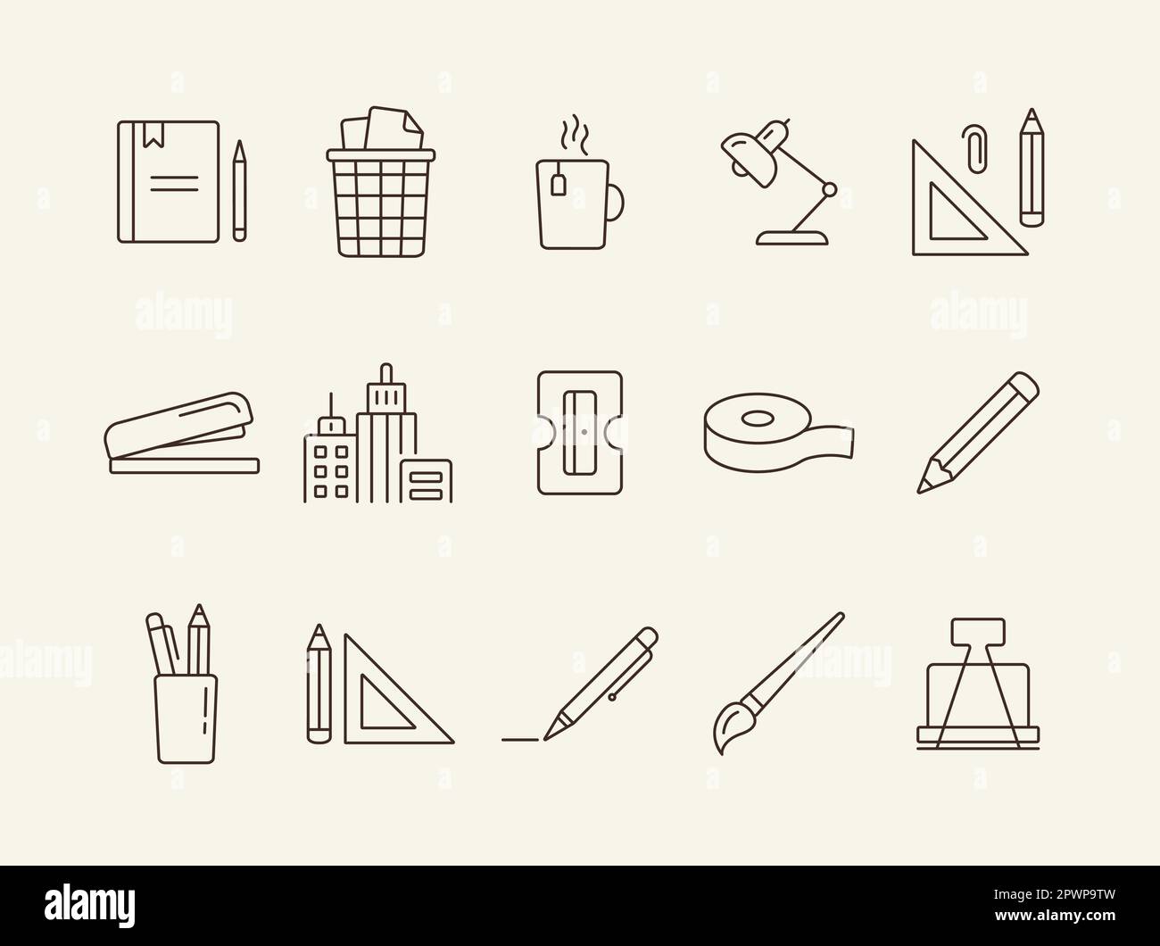 Stationary icon set Stock Vector Image & Art - Alamy