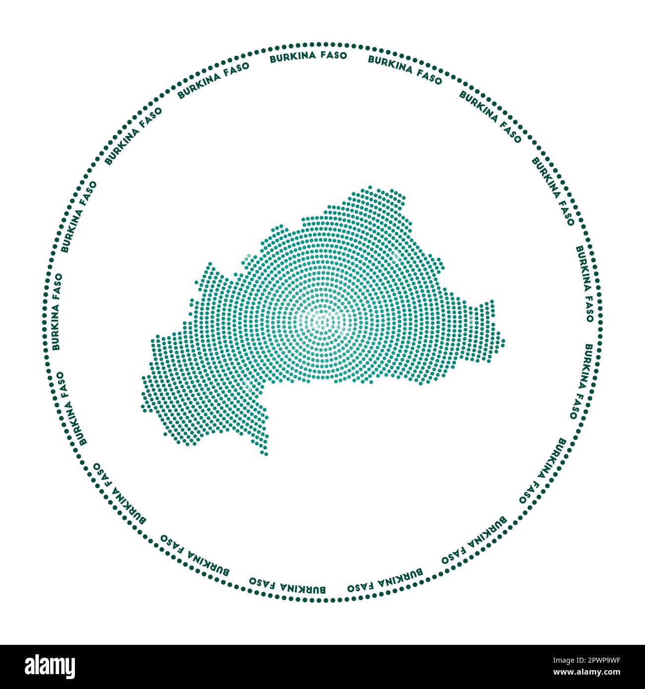 Burkina Faso round logo. Digital style shape of Burkina Faso in dotted ...