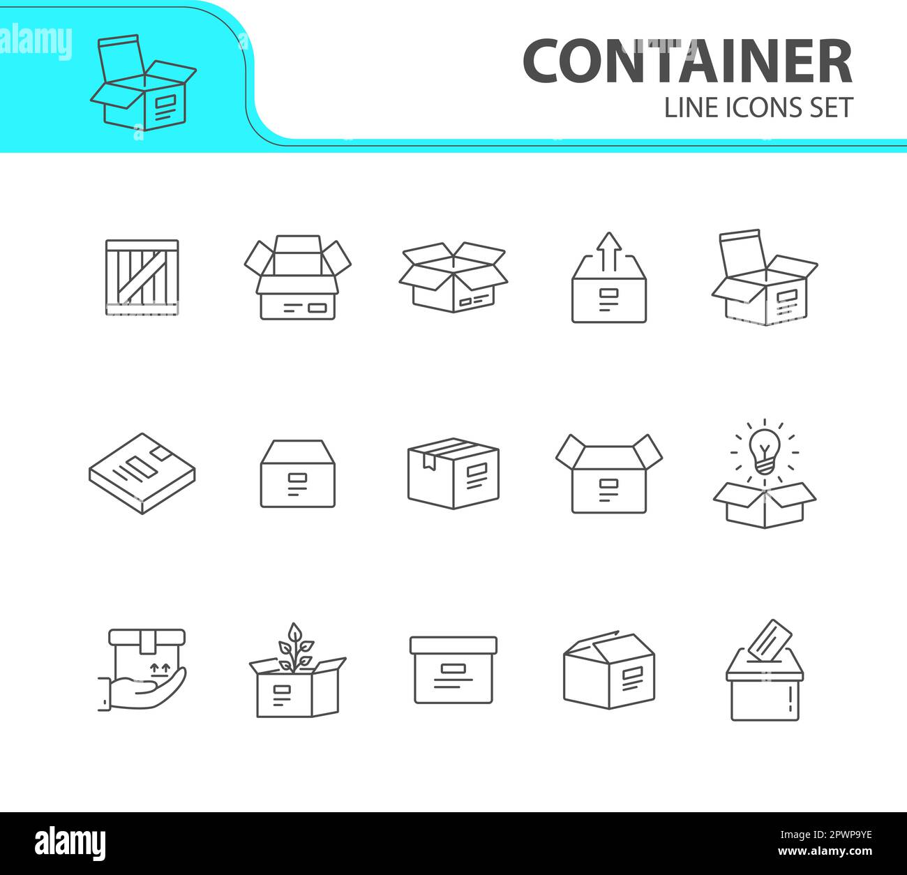 Container line icon set Stock Vector Image & Art - Alamy