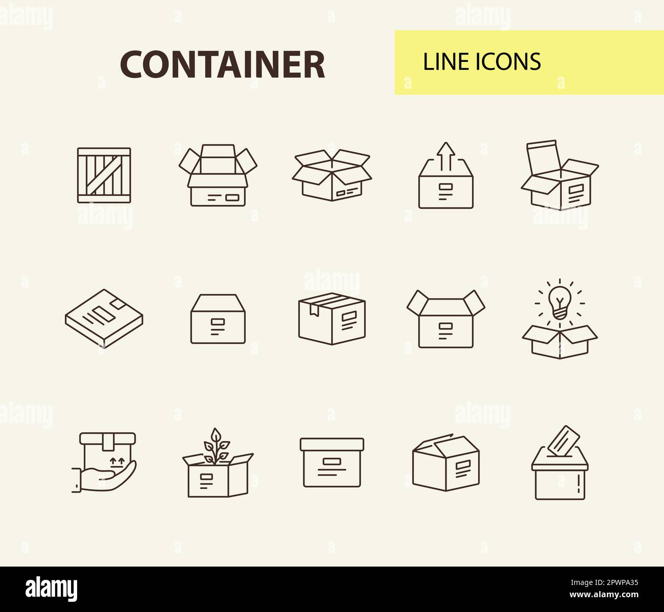Container line icon set Stock Vector Image & Art - Alamy