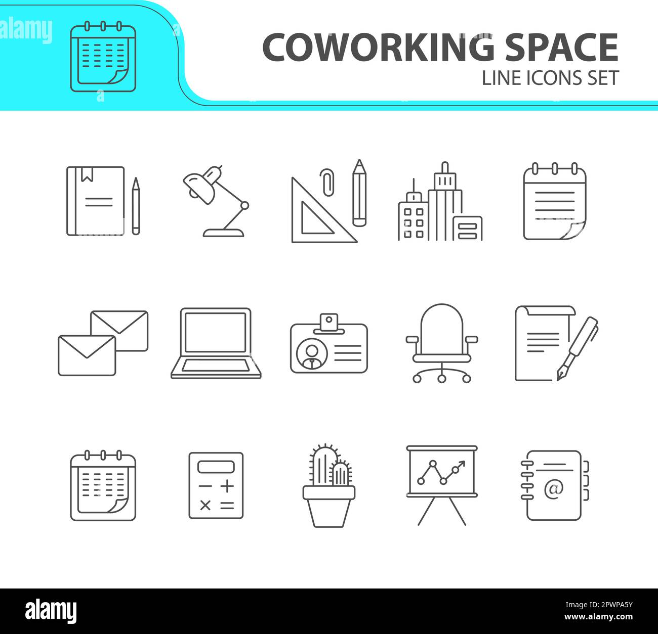 Coworking space icon set Stock Vector Image & Art - Alamy