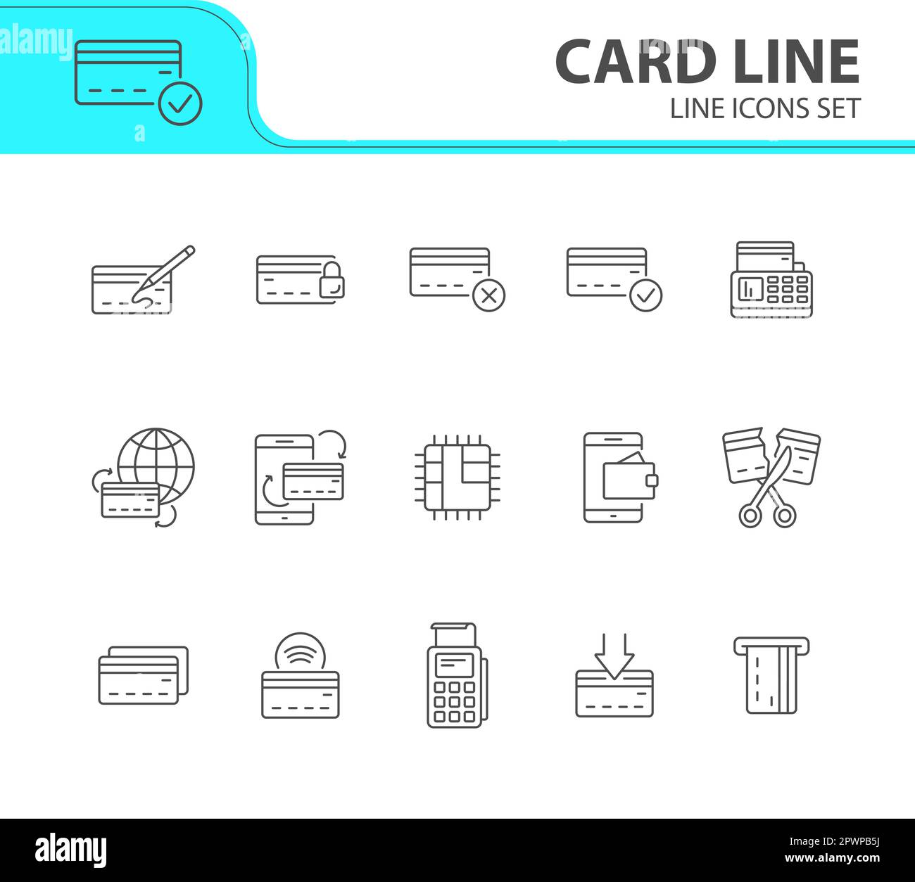 Card line icon set Stock Vector Image & Art - Alamy