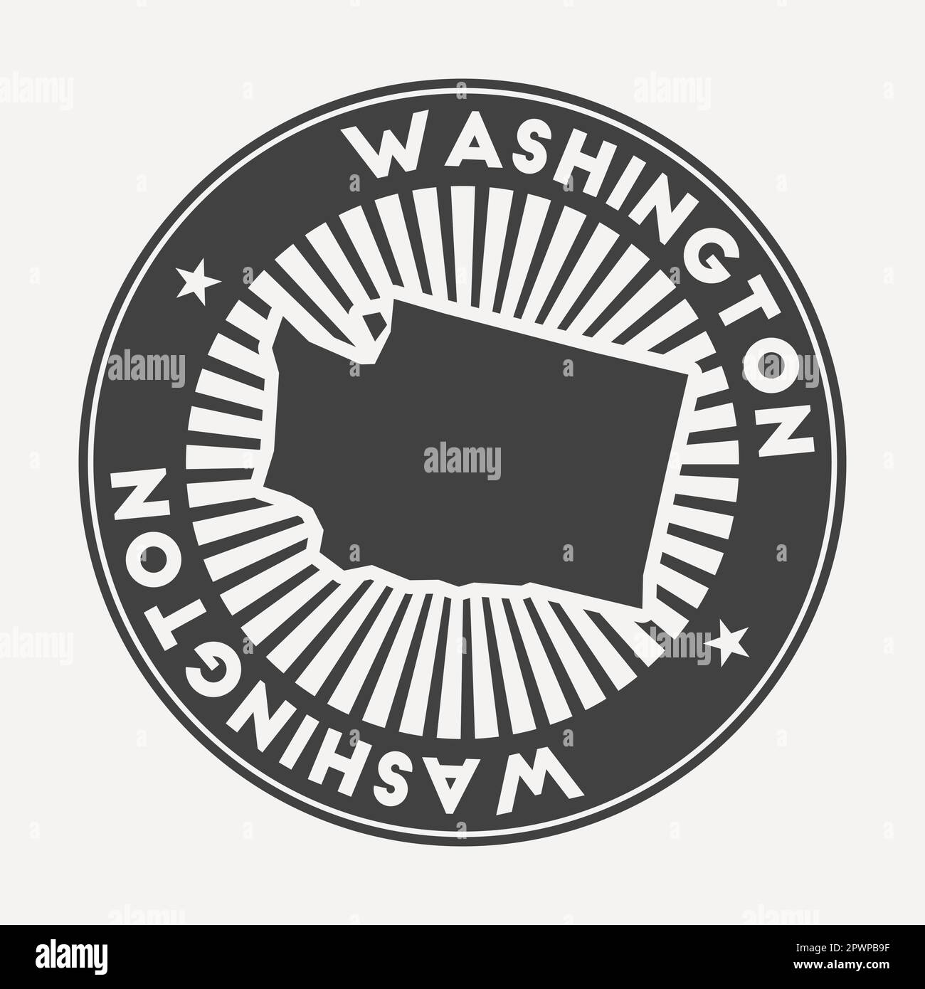 Washington round logo. Vintage travel badge with the circular name and ...