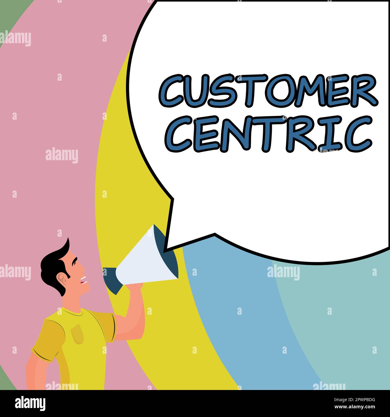 Handwriting text Customer Centric, Word for process of looking after ...