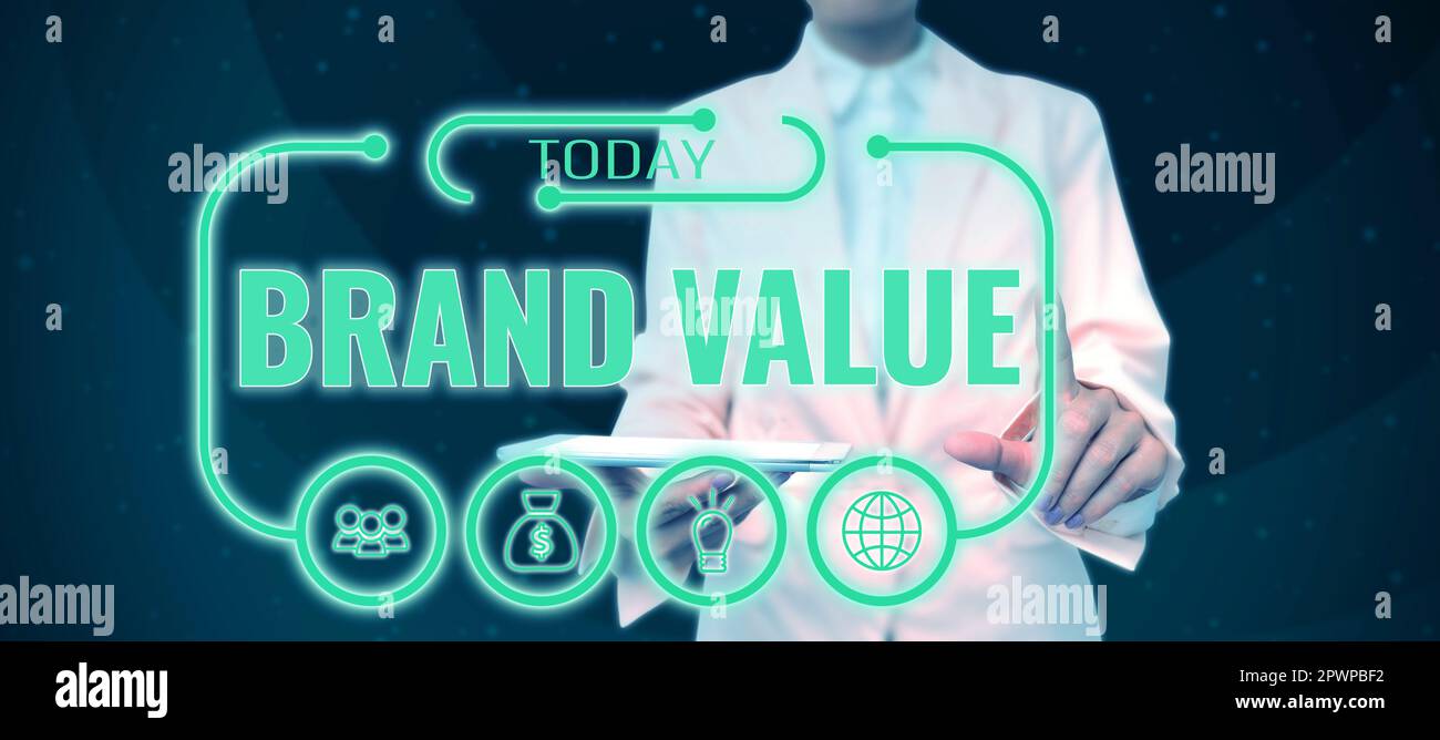 Conceptual caption Brand Value, Business idea company generates from ... Conceptual caption Brand Value, Business idea company generates from ...