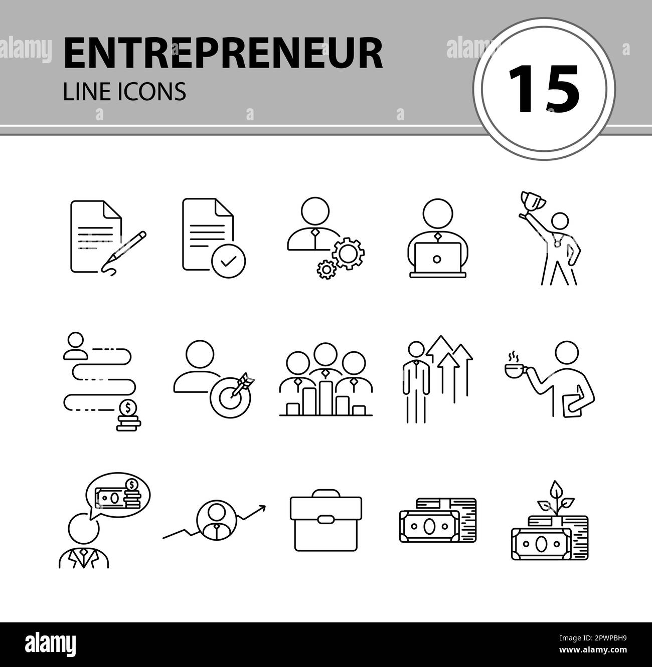Entrepreneur concept illustration Black and White Stock Photos & Images ...