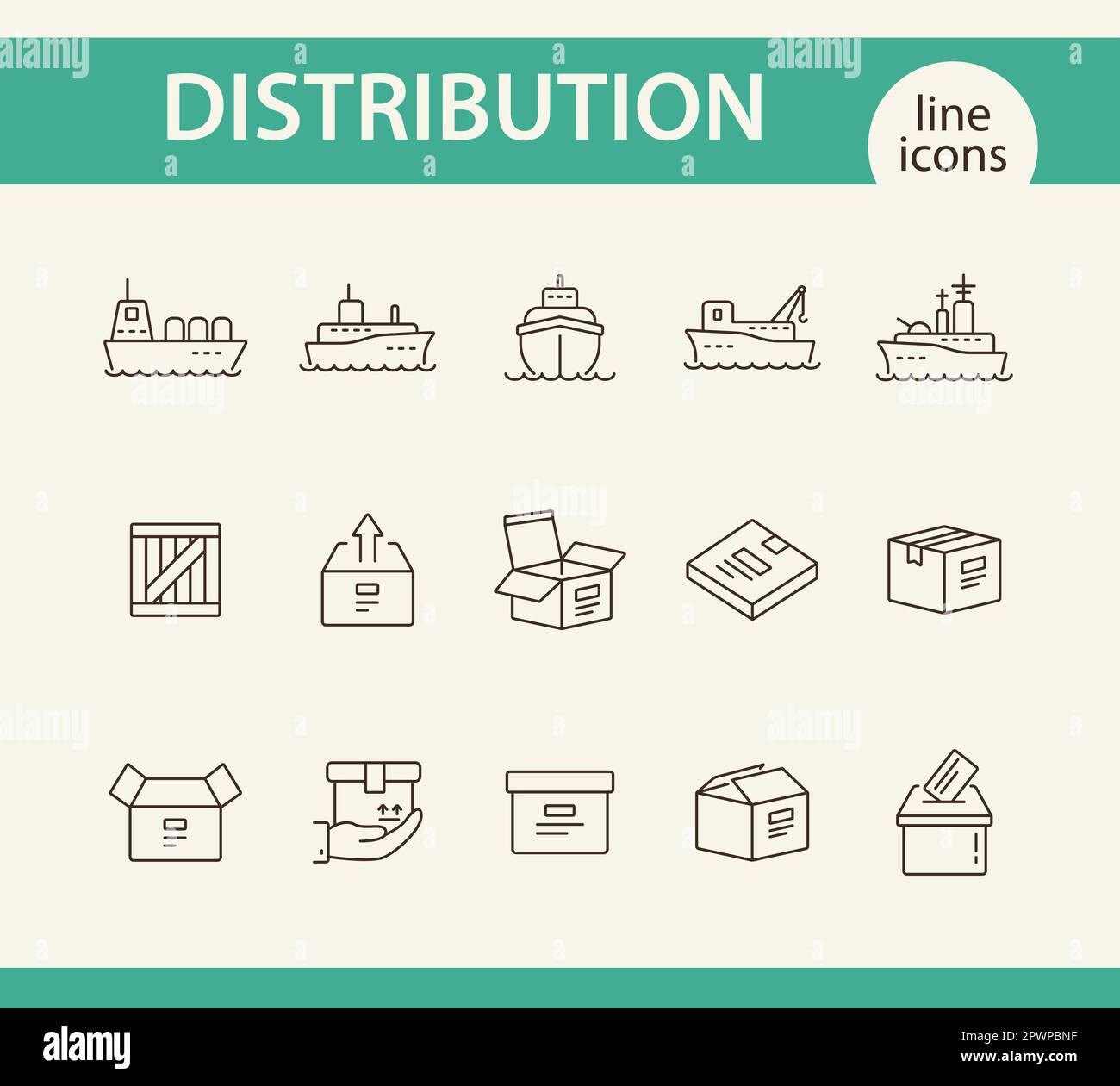 Distribution line icon set Stock Vector Image & Art - Alamy