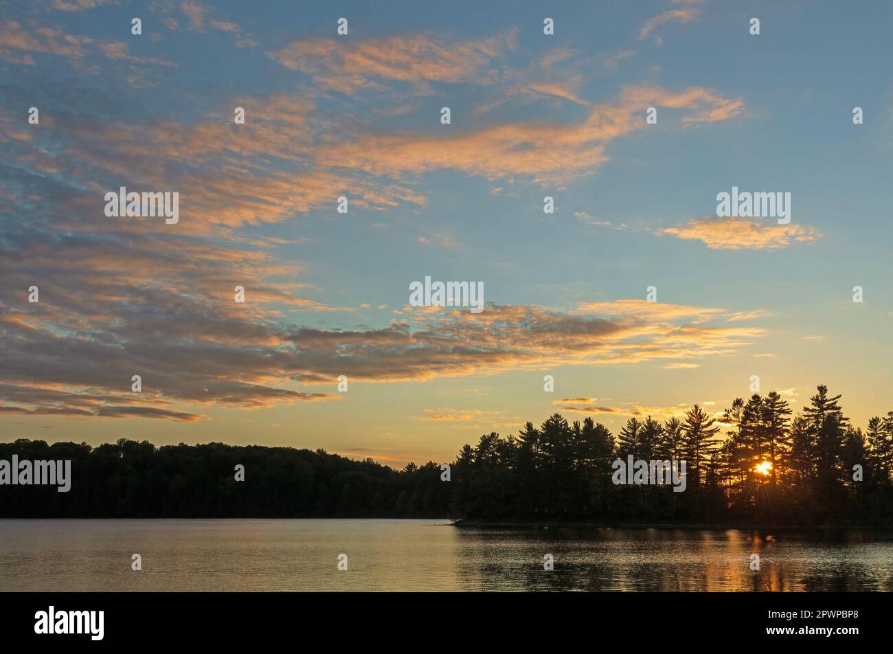 Evening Sun Peeking Through the Trees on Clark Lake in the Sylvania ...