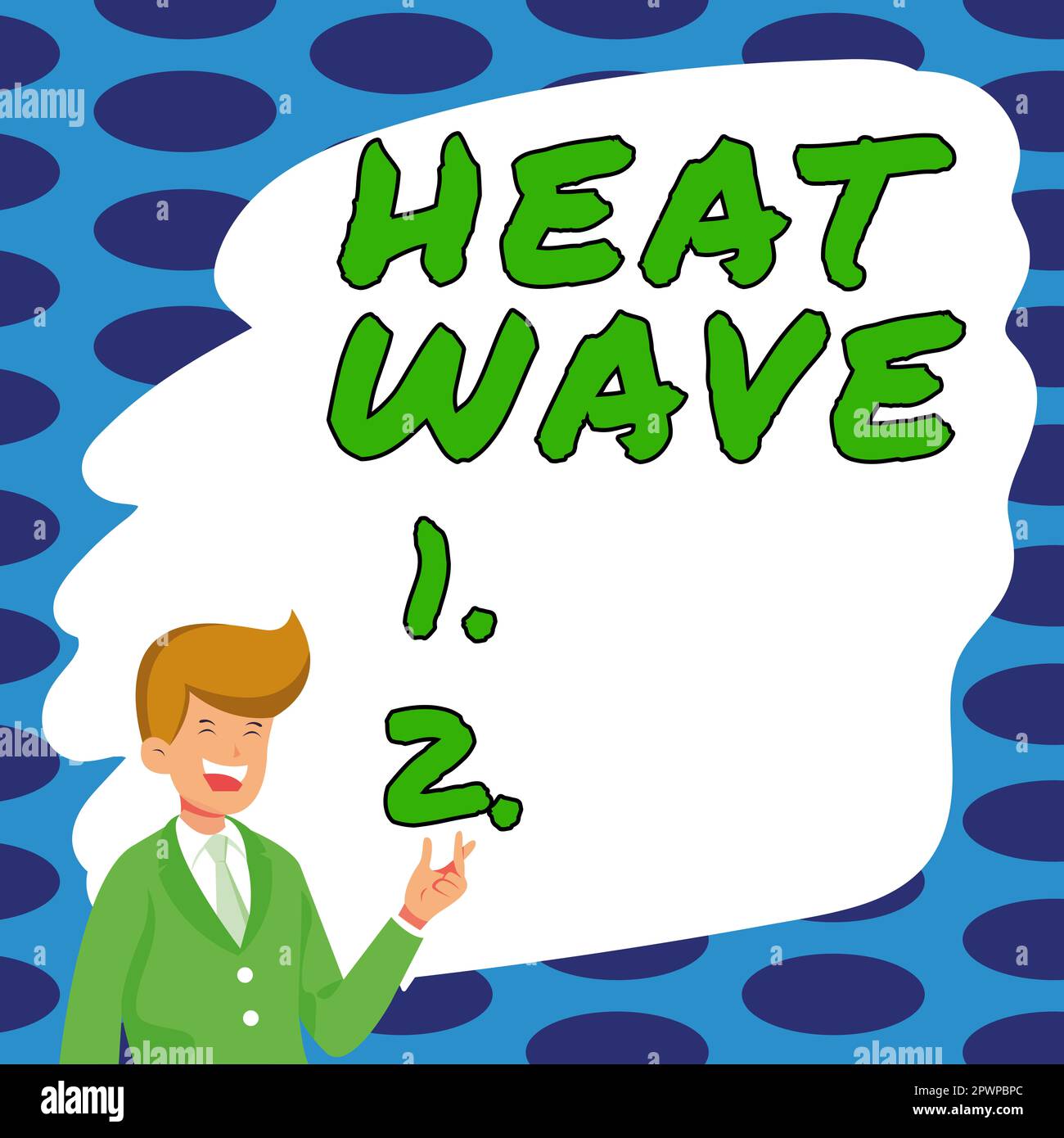 Text caption presenting Heat Wave, Business overview a prolonged period ...