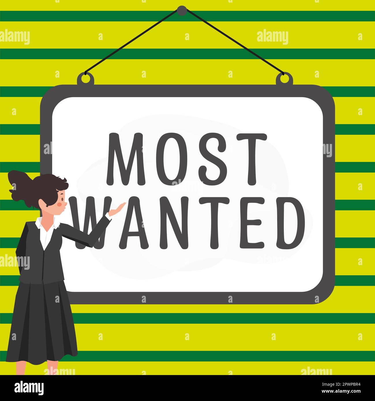 Text caption presenting Most Wanted, Business overview listing of the ...