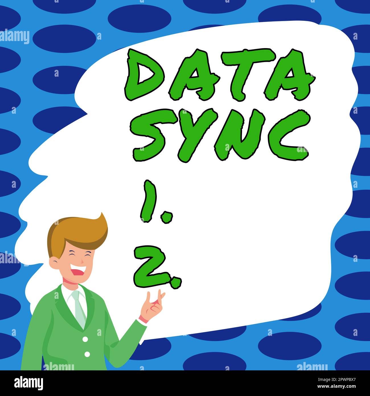 Text caption presenting Data Sync, Word for data that is continuously generated by different ...