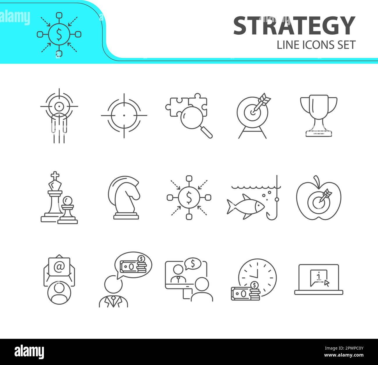 Strategy icon set Stock Vector Image & Art - Alamy