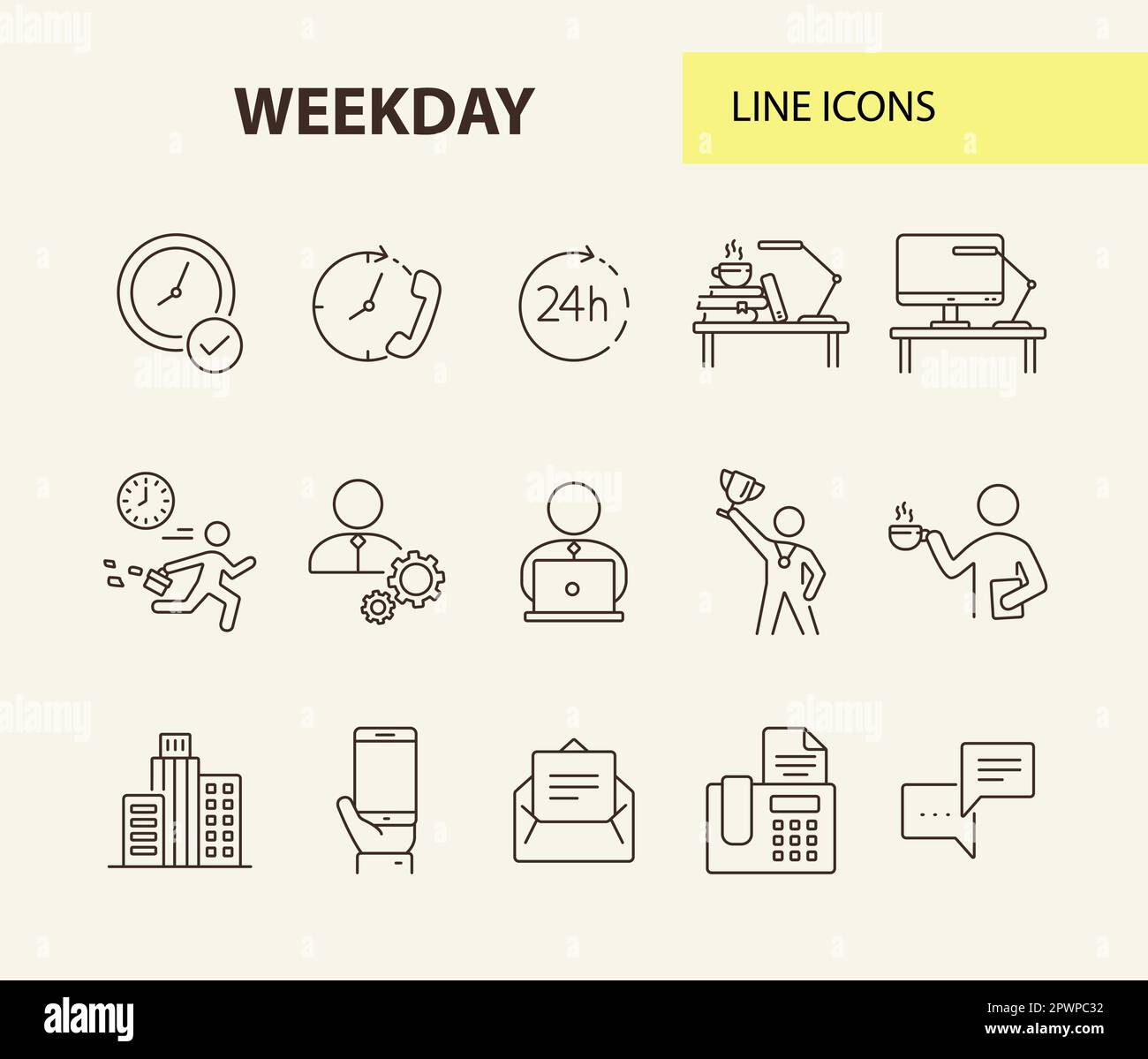 Weekday line icon set Stock Vector Images - Alamy
