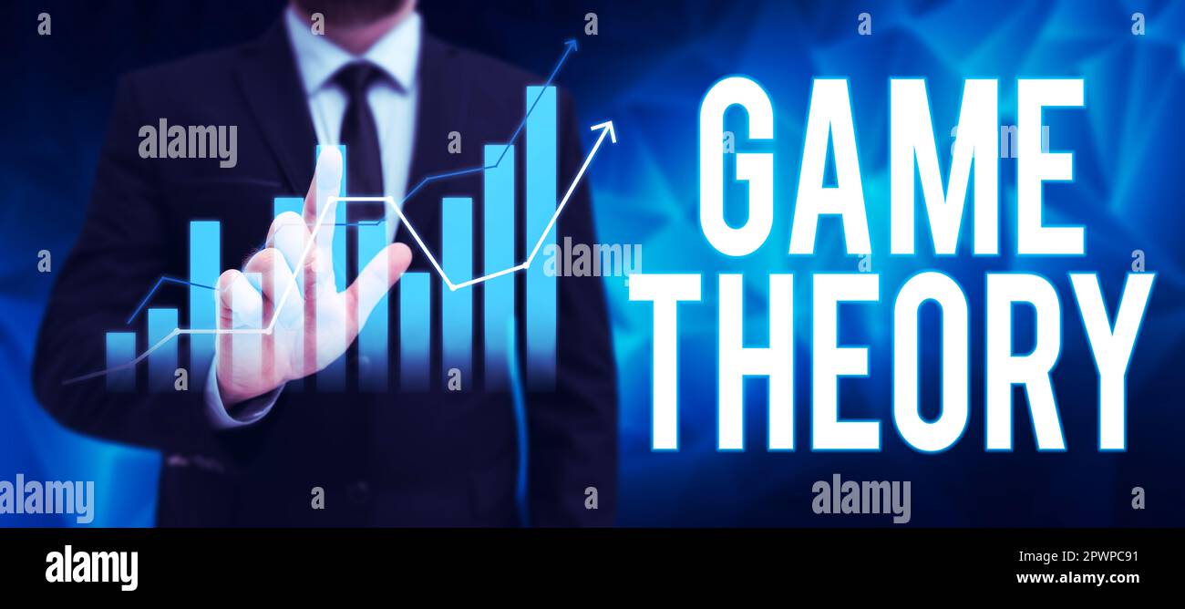 Sign displaying Game Theory, Word Written on branch of mathematics ...