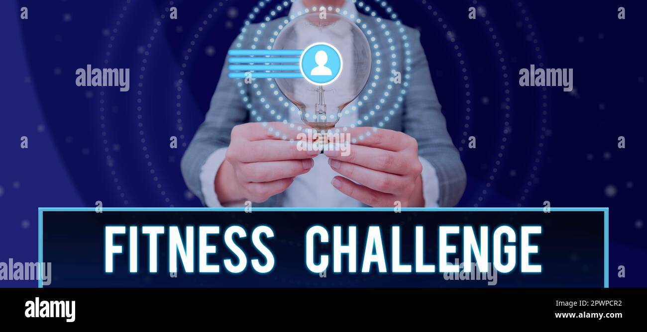 Text sign showing Fitness Challenge, Business showcase condition of ...