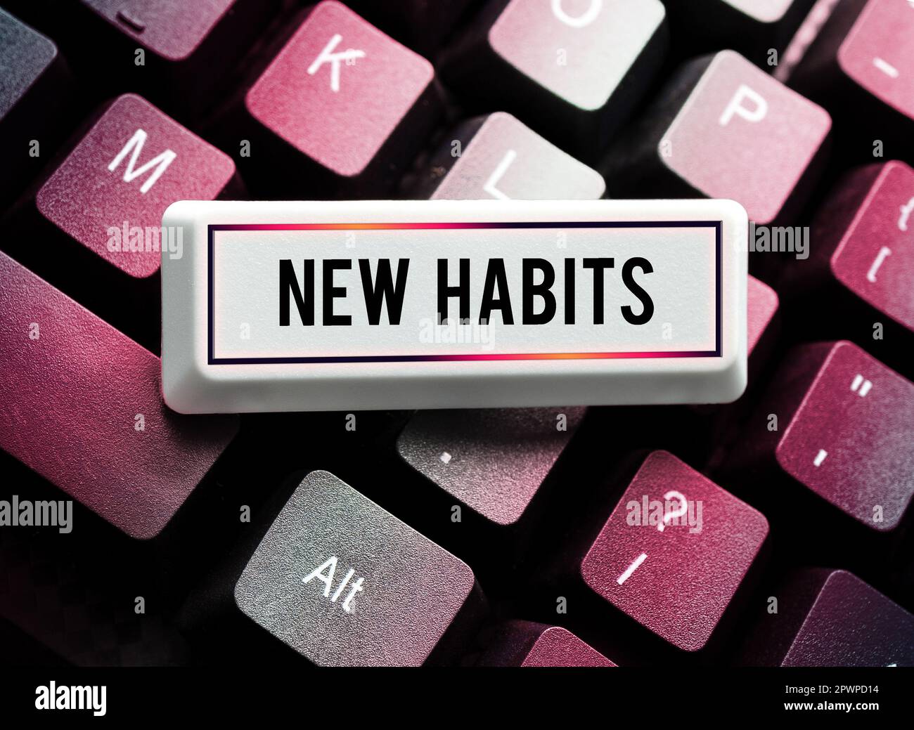 Hand writing sign New Habits, Conceptual photo change the routine of ...