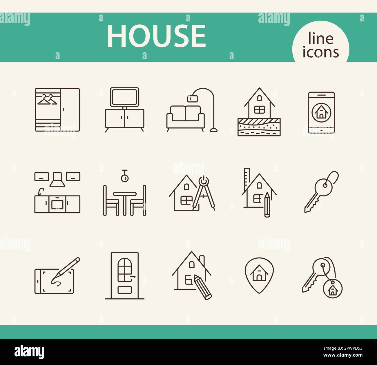 House line icon set Stock Vector Image & Art - Alamy
