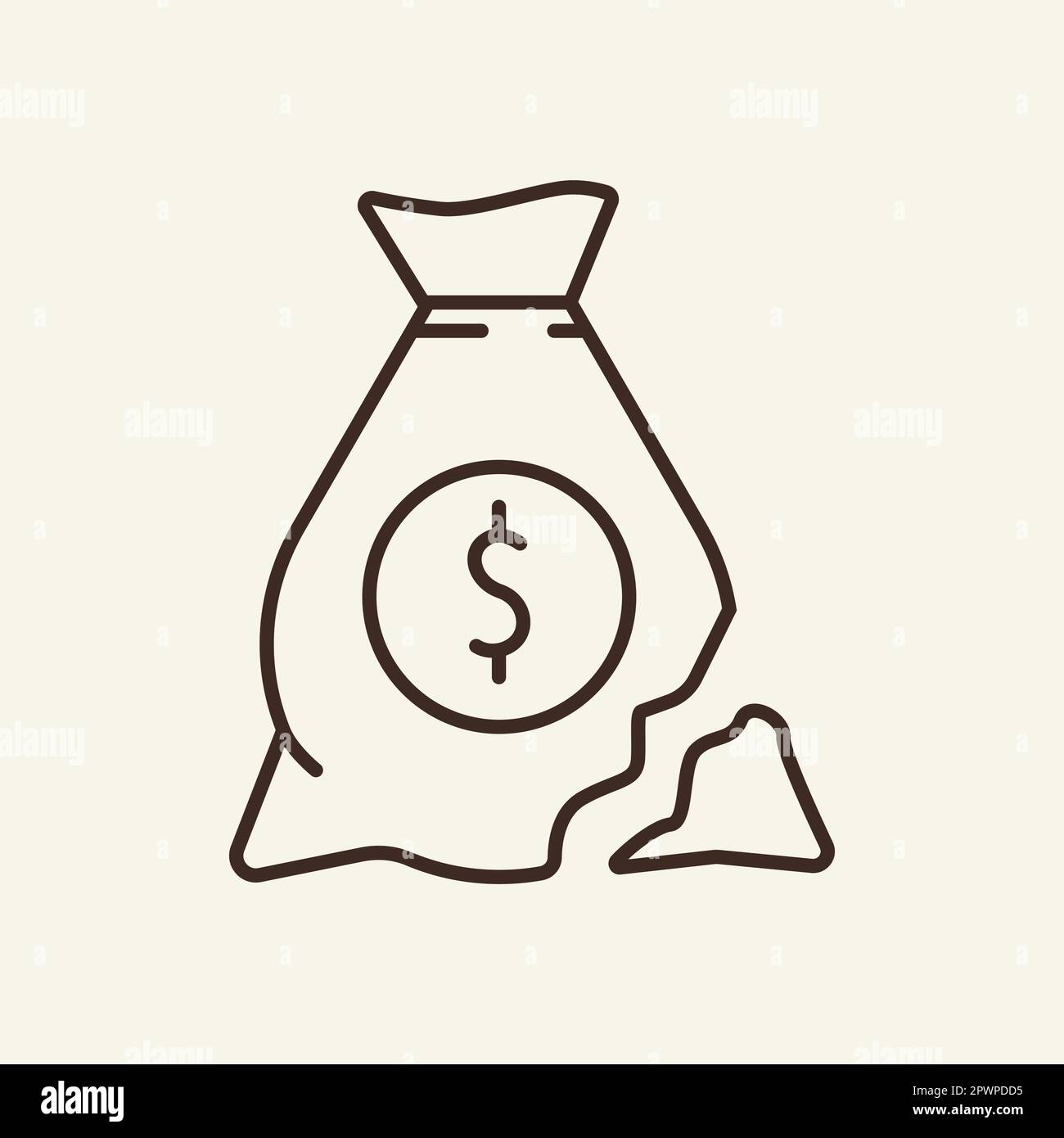 Torn money bag line icon Stock Vector Image & Art - Alamy