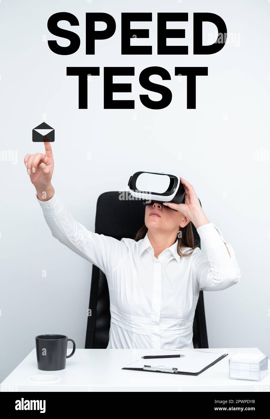 Writing displaying text Speed Test, Business showcase psychological ...