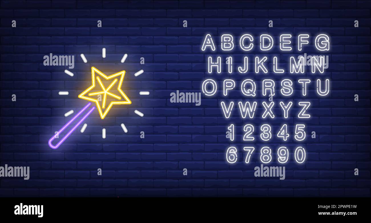 Magic wand neon sign Stock Vector Image & Art - Alamy