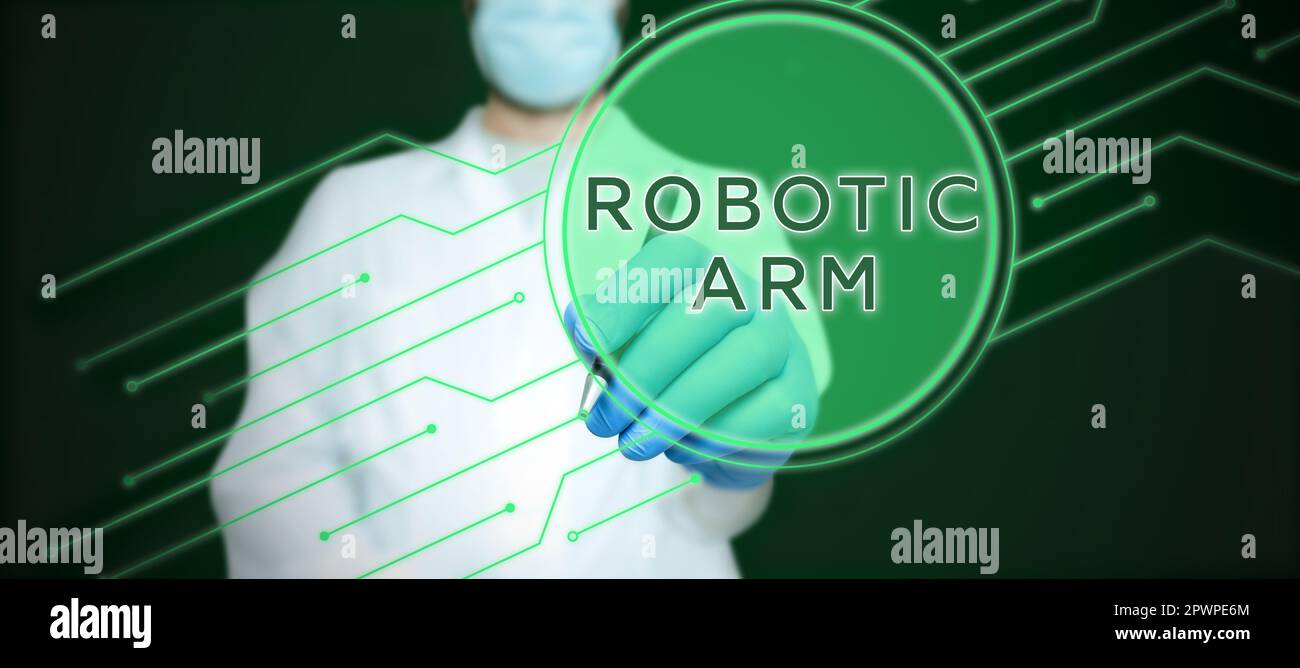 Text showing inspiration Robotic Arm, Business overview programmable ...