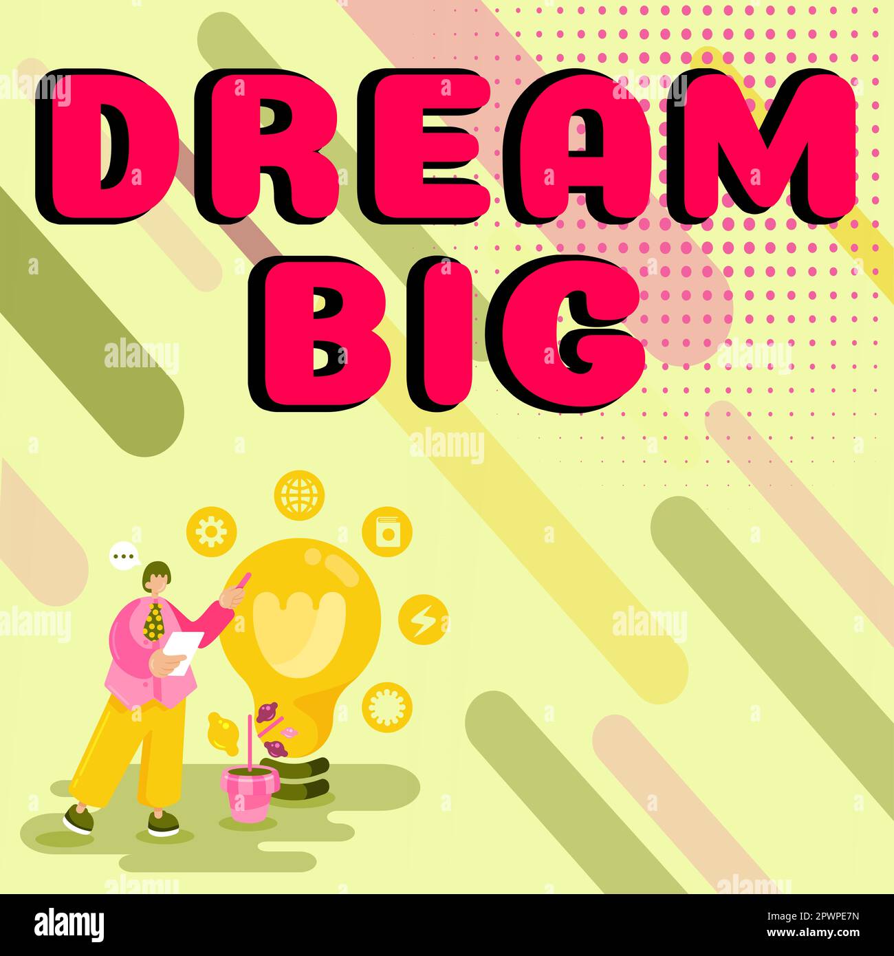 Conceptual display Dream Big, Business overview To think of something ...