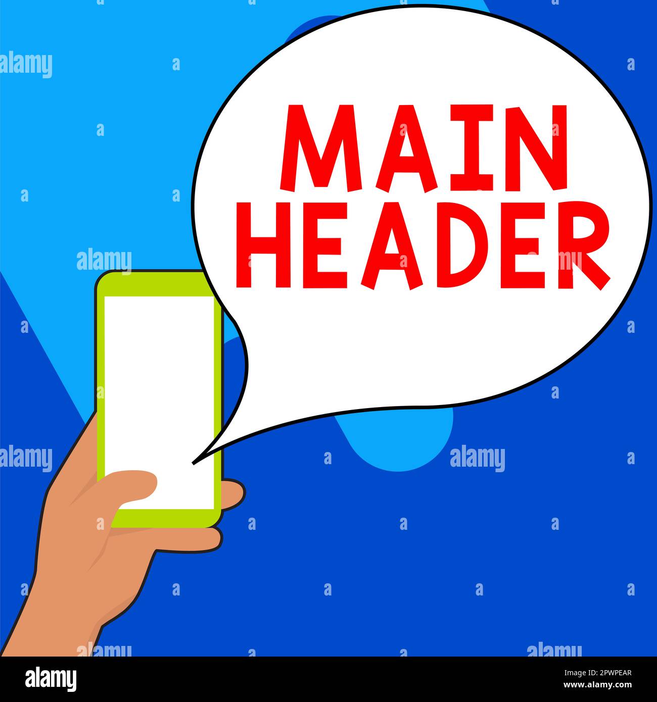 Conceptual caption Main Header, Business showcase used to display the ...