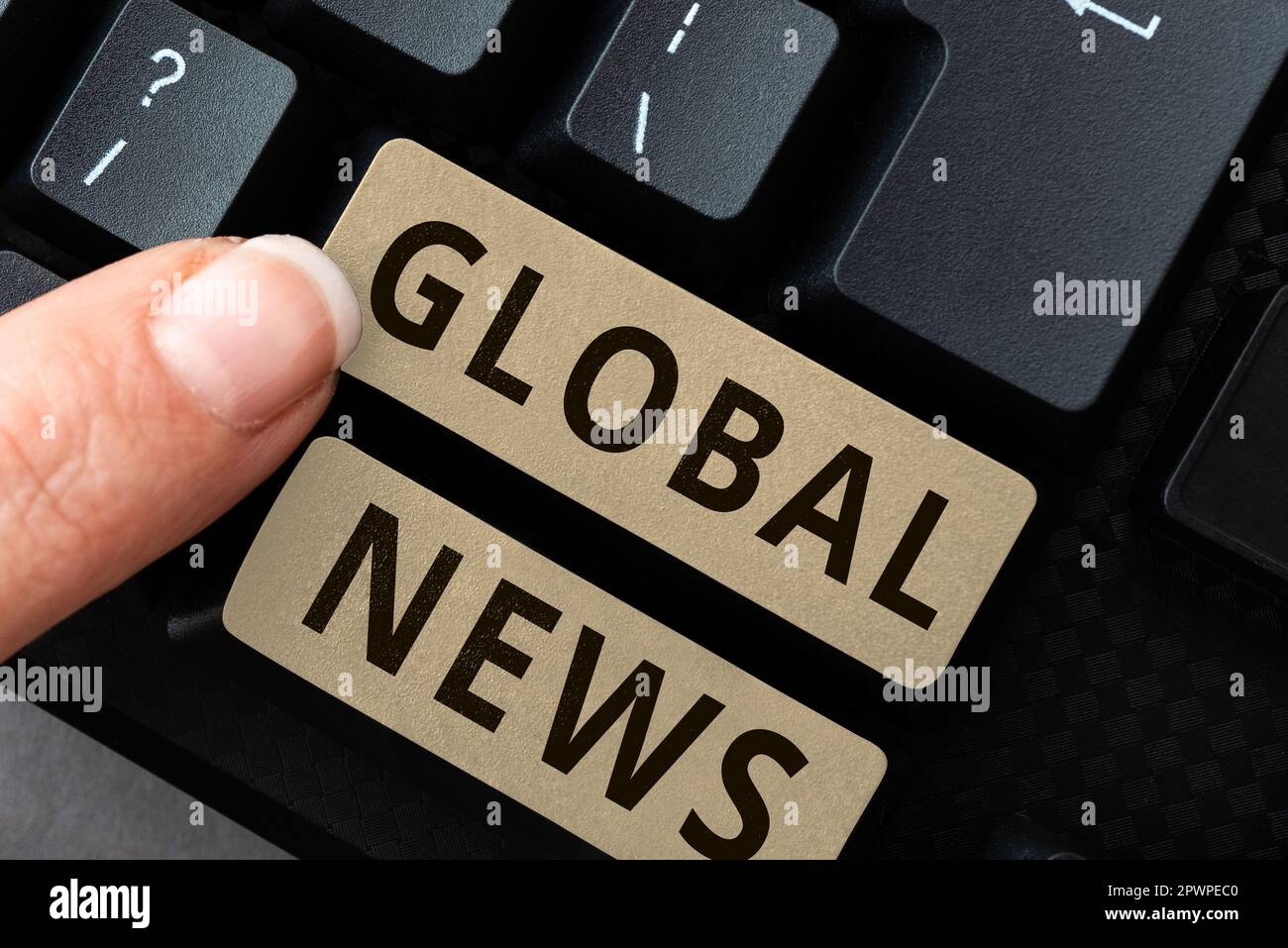 Hand writing sign Global News, Business approach world noteworthy ...