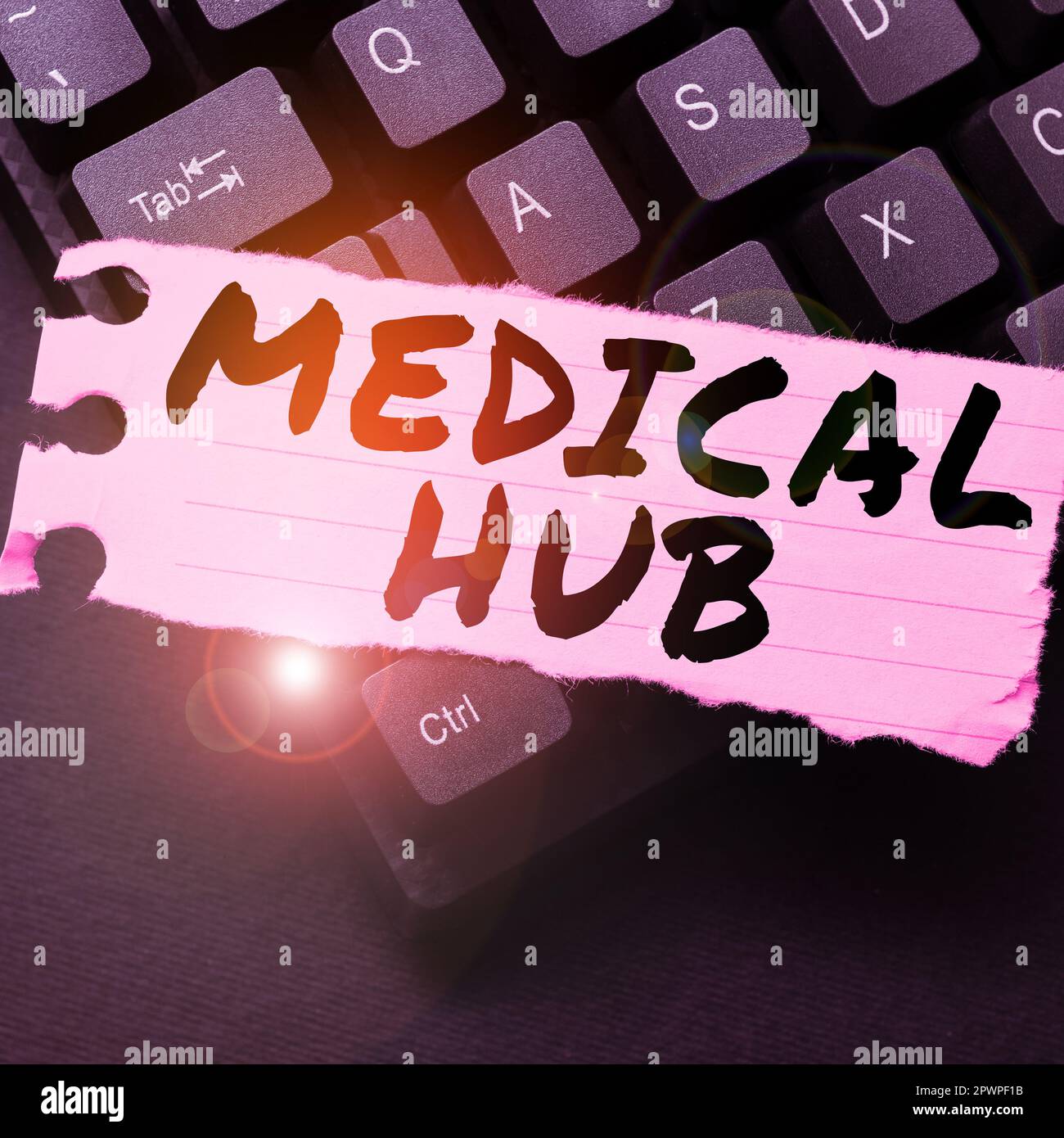 Hand writing sign Medical Hub, Business concept Common connection point ...