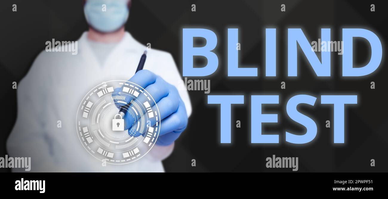 Conceptual caption Blind Test, Business idea Social engagement with a ...